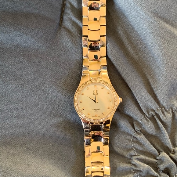 Movado | Accessories | Esq Swiss Diamond Ladies Watch Mother Of Pearl ...